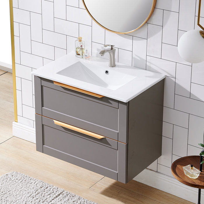 Mercer41 Ensemble de meuble-lavabo mural simple 30 po Libarid - Wayfair Canada
